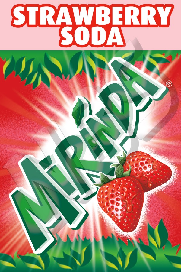 Mirinda Strawberry Soda UF1 Decal — Midwest Beverage